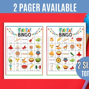 Fiesta Bingo, 50 Printable Fiesta Bingo Cards, Fiesta Activity for Kids ...