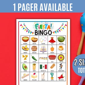 Fiesta Bingo, 50 Printable Fiesta Bingo Cards, Fiesta Activity for Kids ...