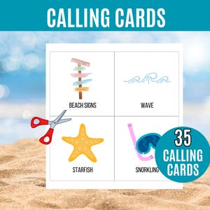 Beach Bingo, 50 Printable Beach Day Bingo Cards, Kids Printable, Summer ...
