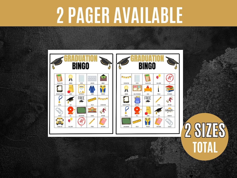 Graduation Bingo, 50 Printable Graduation Bingo Cards, Kids Printable ...