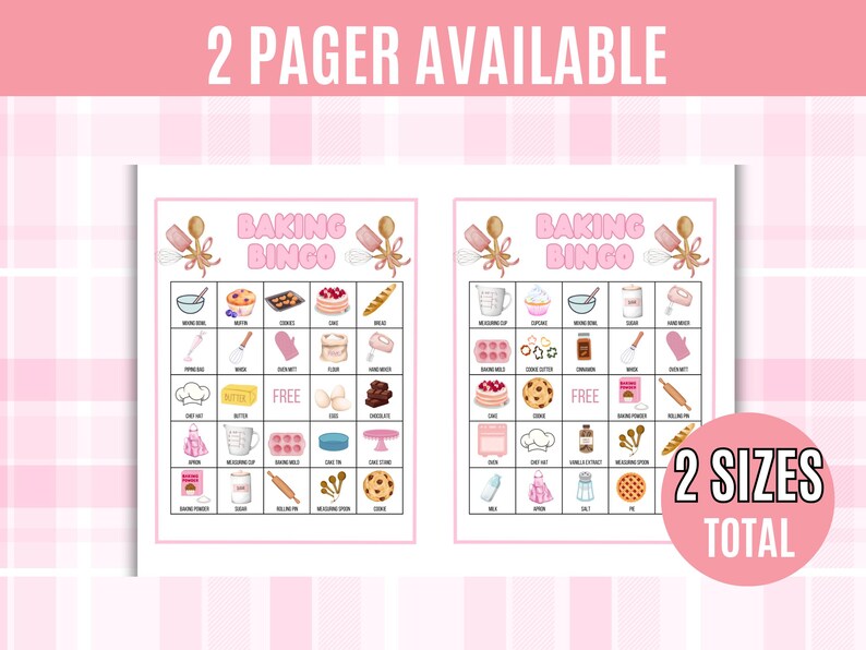 Baking Bingo, 75 Printable Baking Bingo Cards, Kids Printable, Baking ...
