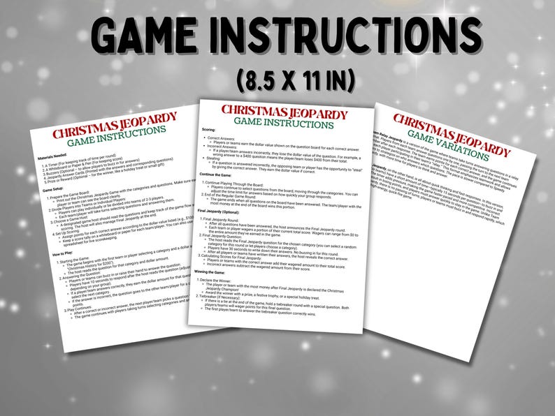 Holiday Jeopardy Game, Printable Christmas Trivia, Christmas Office ...