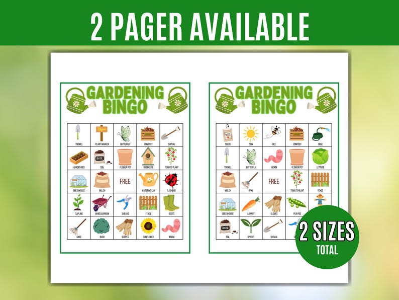 Gardening Bingo Printable, 50 Bingo Cards With Garden Icons, Planting ...