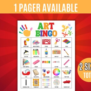 Art Bingo Cards, 50 Printable Part Party, Art Themed, Kids Printable ...