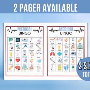 Medical Bingo, 50 Printable Nurse Game Medical Bingo Cards, Doctor ...
