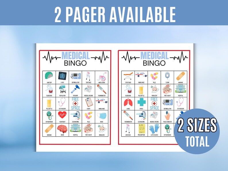 Medical Bingo, 50 Printable Nurse Game Medical Bingo Cards, Doctor ...