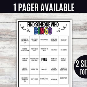 Find Someone Bingo, 75 Printable Ice Breaker Game, Team Building ...