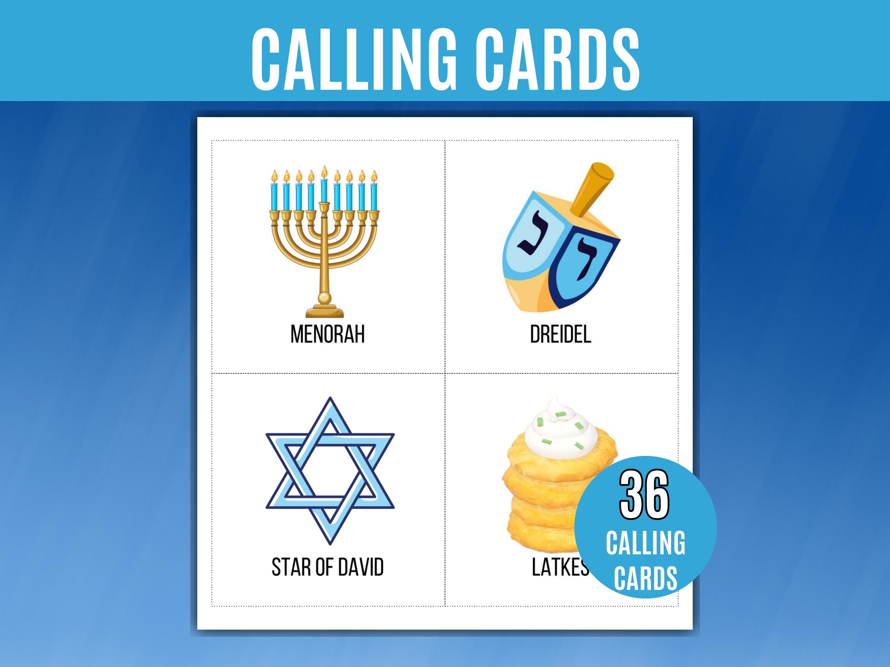 Hanukkah Bingo, 50 Printable Hanukkah Bingo Cards, Festival of Lights ...