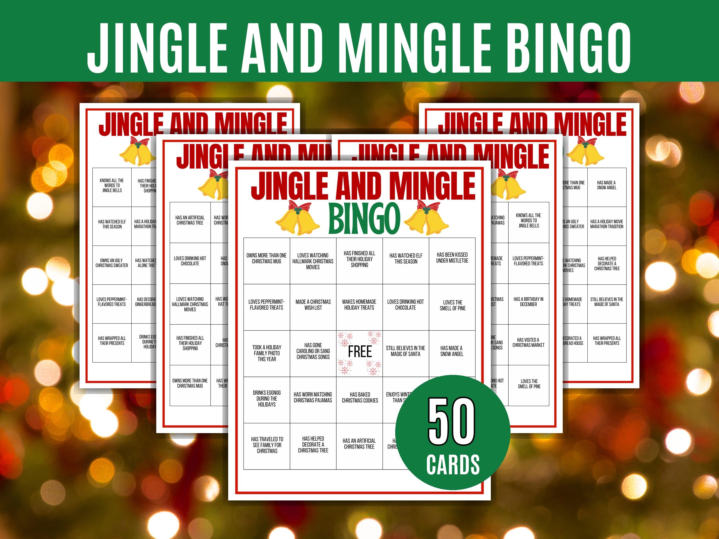 Jingle and Mingle Bingo, Christmas Icebreaker Games, Get to Know You ...