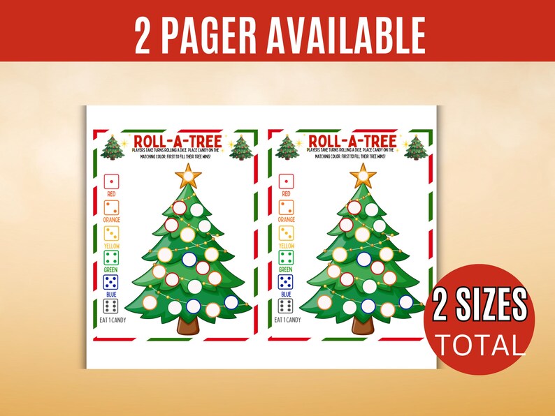 Roll a Christmas Tree Game Printable, Christmas Party Game, Roll a Dice ...