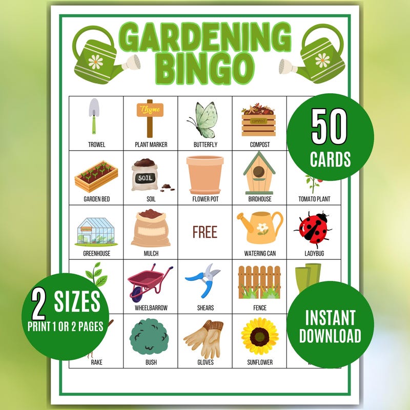 Plant Bingo Template - Etsy