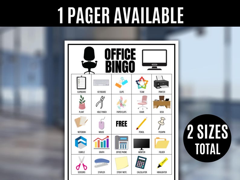 Office Bingo Printable Game, 50 Office-themed Bingo Cards, Workplace ...