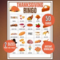 Thanksgiving Bingo for Kids Printable Church Games Pre School Party ...