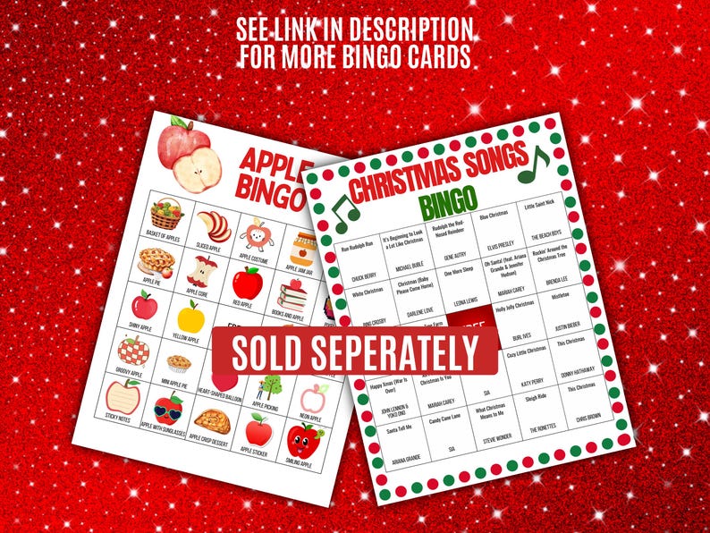 Christmas Bingo, 50 Printable Bingo Cards, Christmas Party Game ...