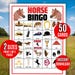 Horse Bingo, 50 Printable Horse Race Bingo Cards, Kentucky Derby Party ...