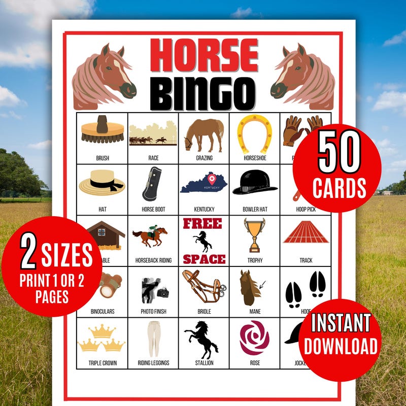 Horse Derby Bingo - Etsy