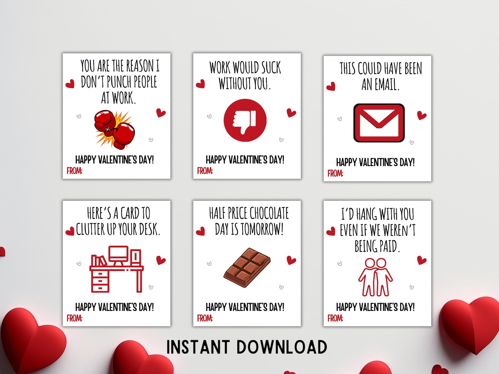 Coworker Valentines Day Cards, Funny Valentines Cards for Colleagues ...