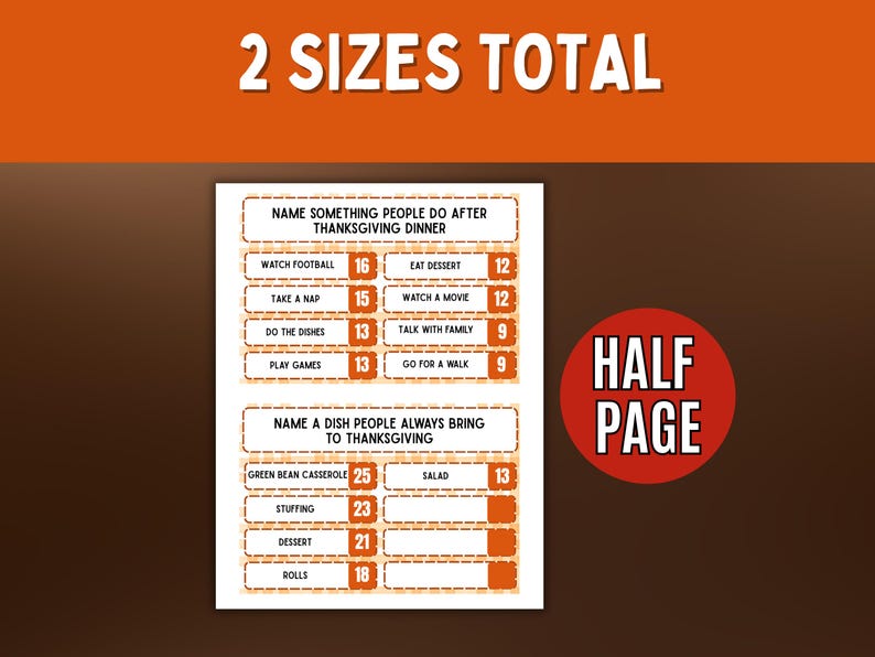 Thanksgiving Friendly Feud Game, Fall Family Feud Printable, Turkey Day ...