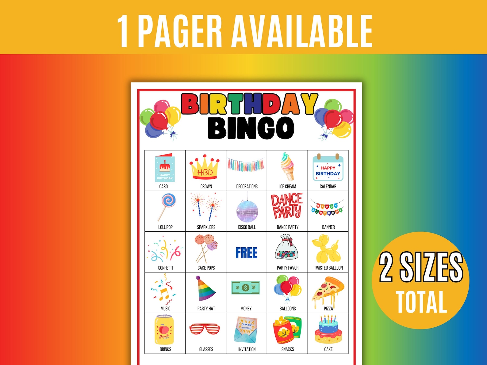 Birthday Bingo Cards, 50 Birthday Bingo Cards, Birthday Party, Birthday ...