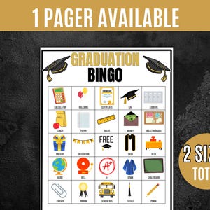 Graduation Bingo, 50 Printable Graduation Bingo Cards, Kids Printable ...