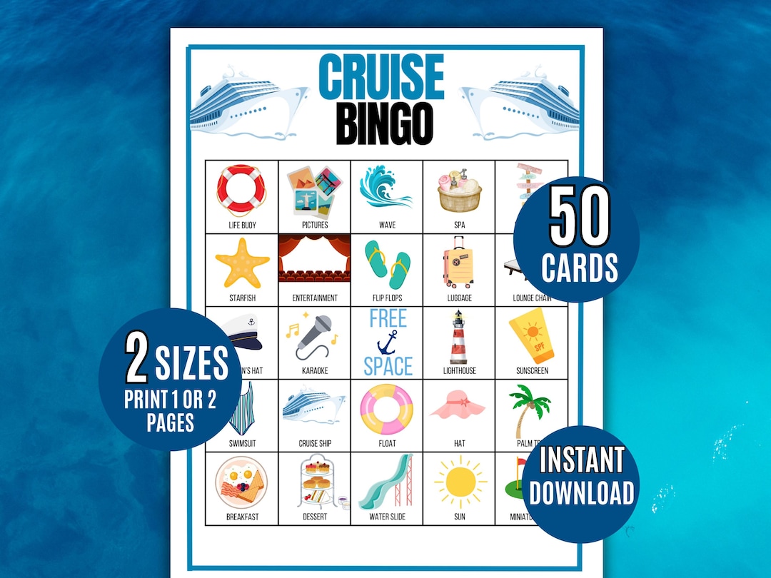 Cruise Bingo, 50 Cruise Bingo Cards, Cruise Vacation Cruise Ship People ...