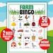 Farm Bingo, 50 Printable Farm Bingo Cards, Barnyard Bingo, Farm Party ...