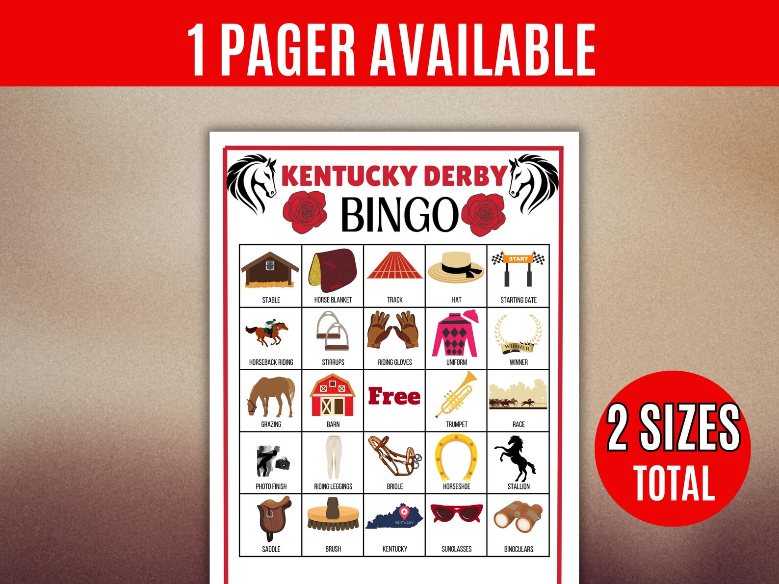 Kentucky Derby Bingo, 50 Printable Kentucky Derby Cards, Kentucky Derby ...