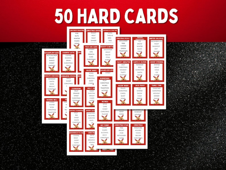 Christmas Taboo Word Game, Don't Say, Forbidden Words, Holiday Office ...