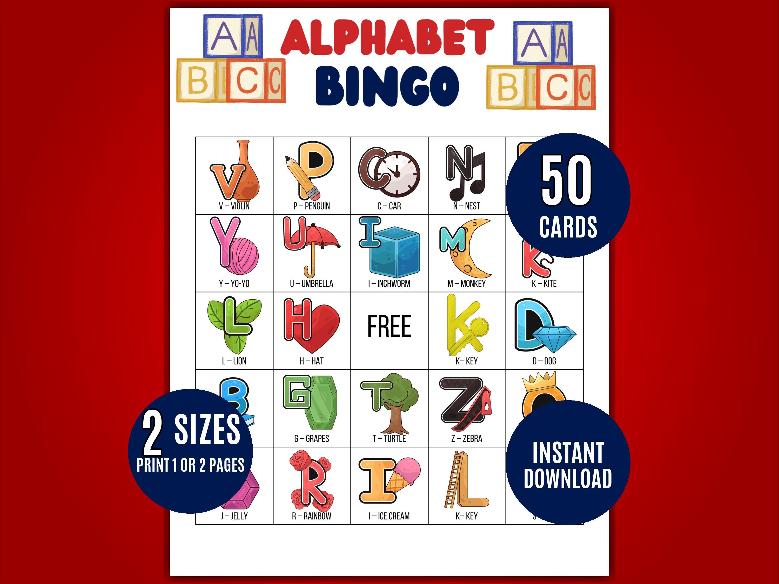 ABC Bingo Game Printable: Letter Recognition, Preschool Learning (PDF ...