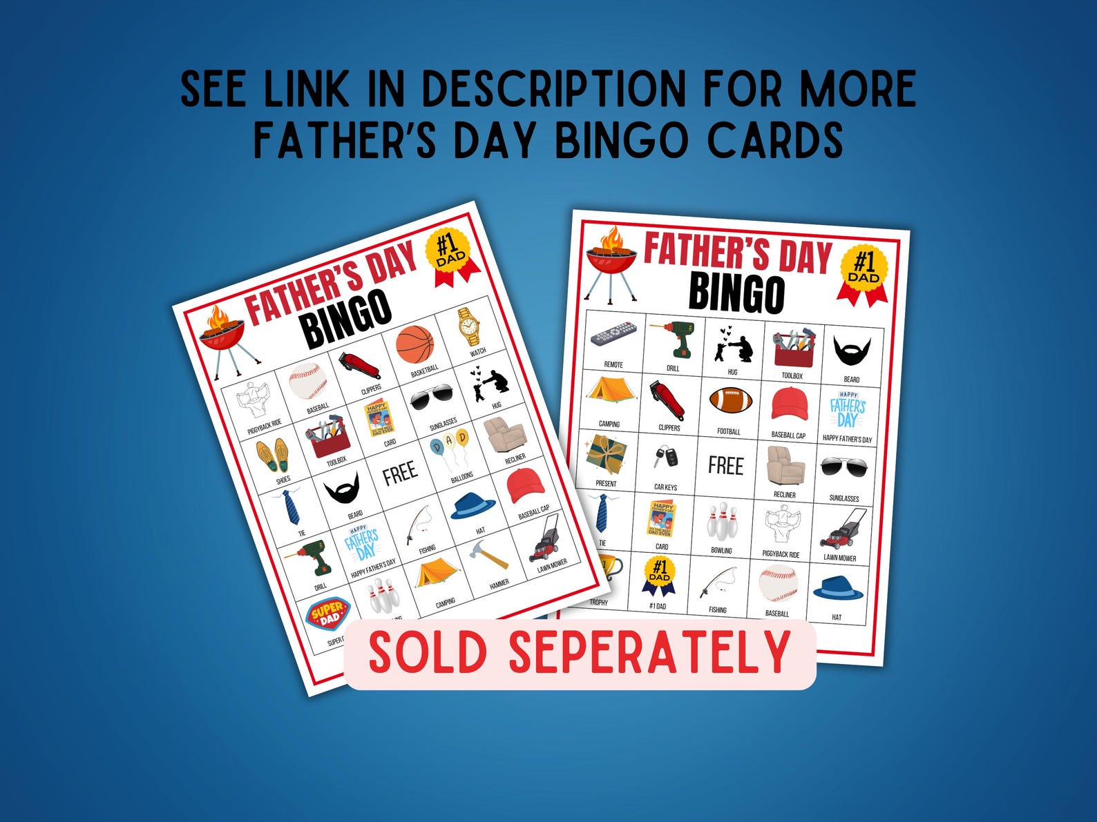 Father's Day Bingo Printable, 75 Father's Day Bingo Cards, Father's Day ...