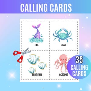 Mermaid Bingo, 50 Printable Mermaid Bingo Cards, Mermaid Activity for ...
