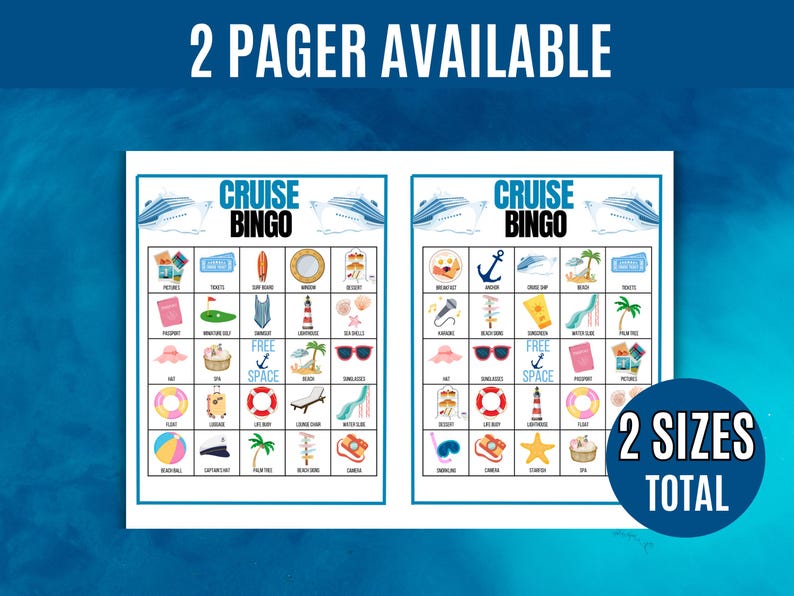 Cruise Bingo, 75 Cruise Bingo Cards, Cruise Vacation Cruise Ship People ...