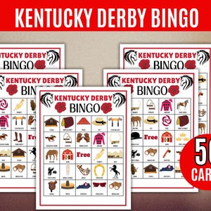 Kentucky Derby Bingo, 50 Printable Kentucky Derby Cards, Kentucky Derby ...