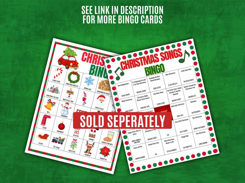 Printable Christmas Bingo Game – 50 Christmas Bingo Festive Family ...