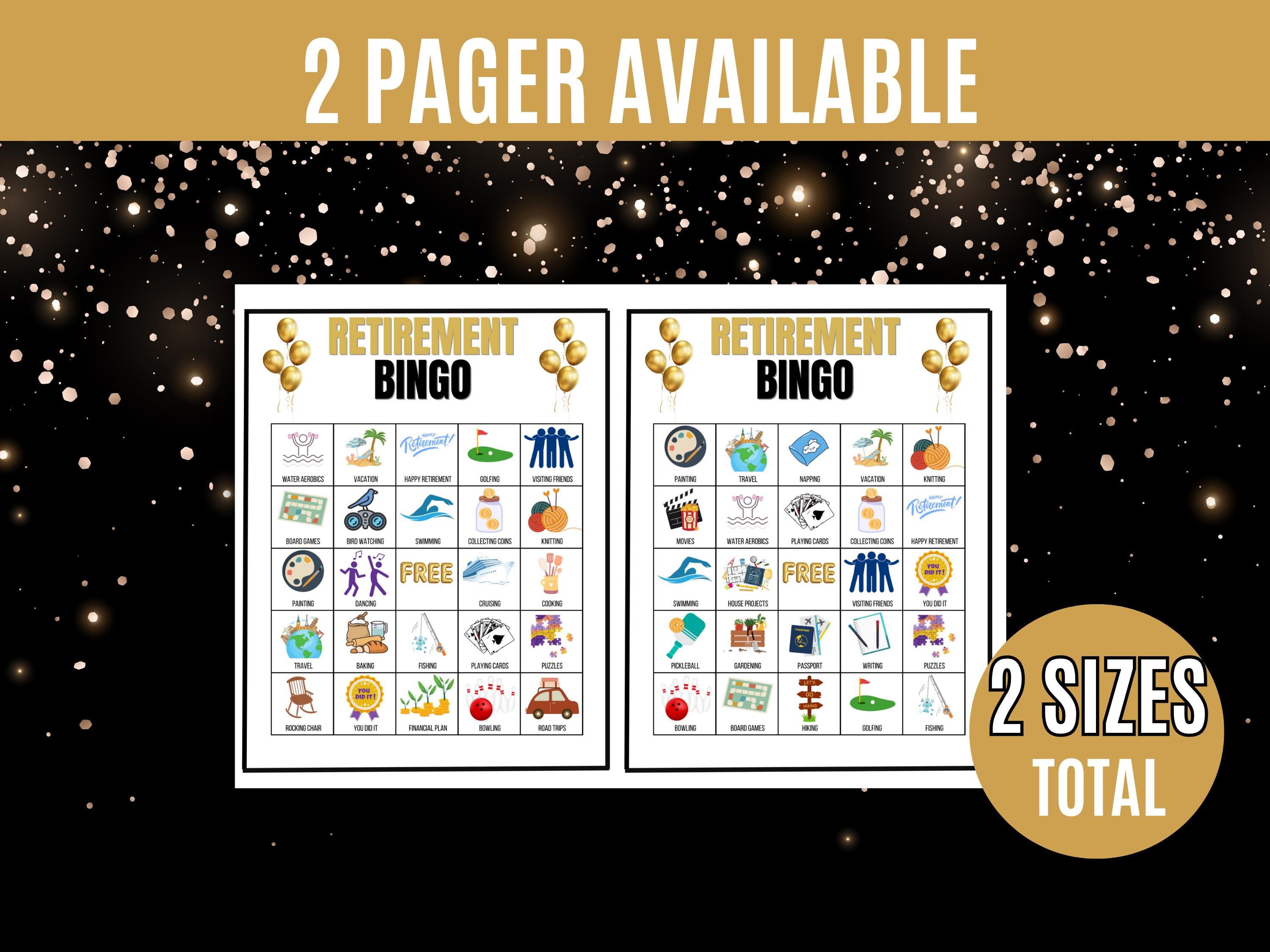 Retirement Bingo, 75 Retirement Celebration Bingo Cards, Retirement ...