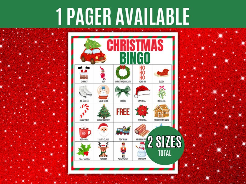 Christmas Bingo, 50 Printable Bingo Cards, Christmas Party Game ...