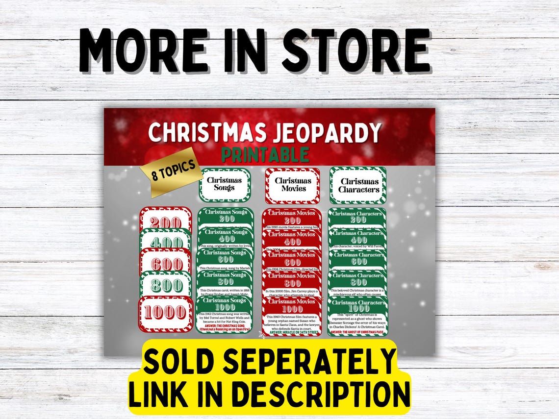 Christmas Bible Jeopardy Game, Nativity Printable Christmas Trivia ...