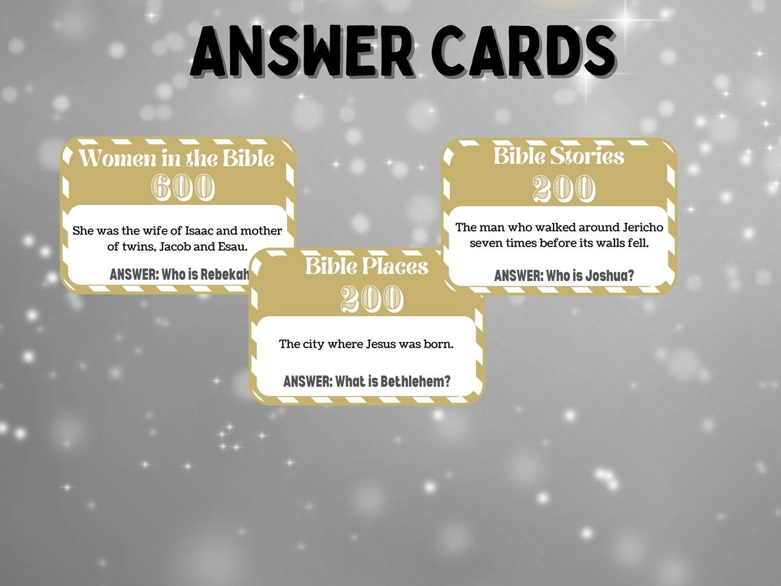 Christmas Bible Jeopardy Game, Nativity Printable Christmas Trivia ...