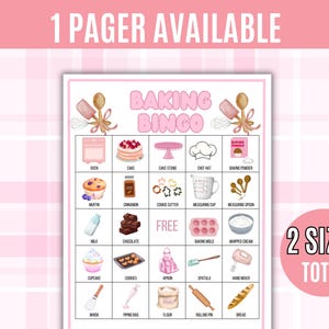 Baking Bingo, 75 Printable Baking Bingo Cards, Kids Printable, Baking ...