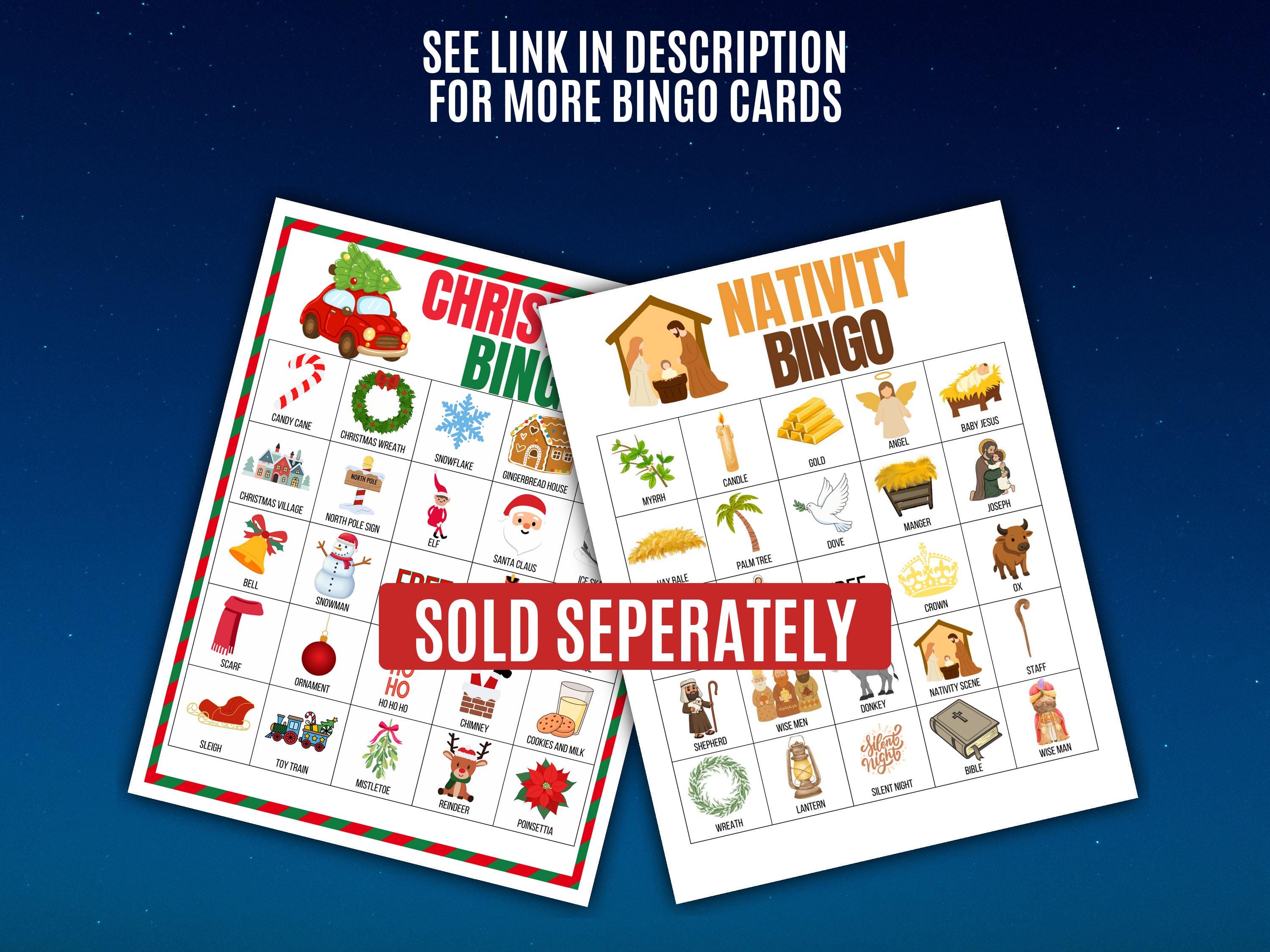 Nativity Bingo, 50 Printable Christmas Bingo Cards, Religious Christmas ...