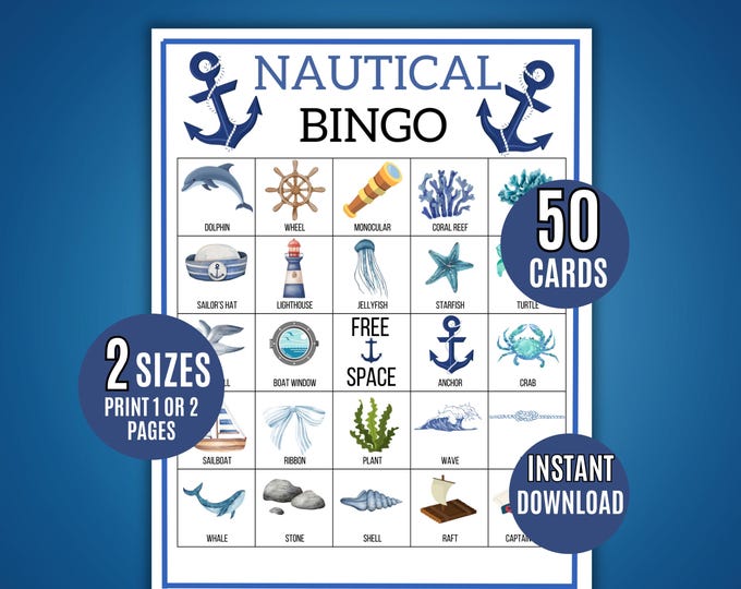 Boat Ride Bingo - Etsy