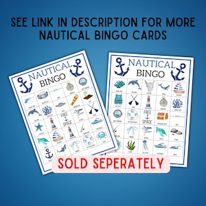 Nautical Bingo, 75 Printable Nautical Boat Bingo Cards, Kids Printable ...