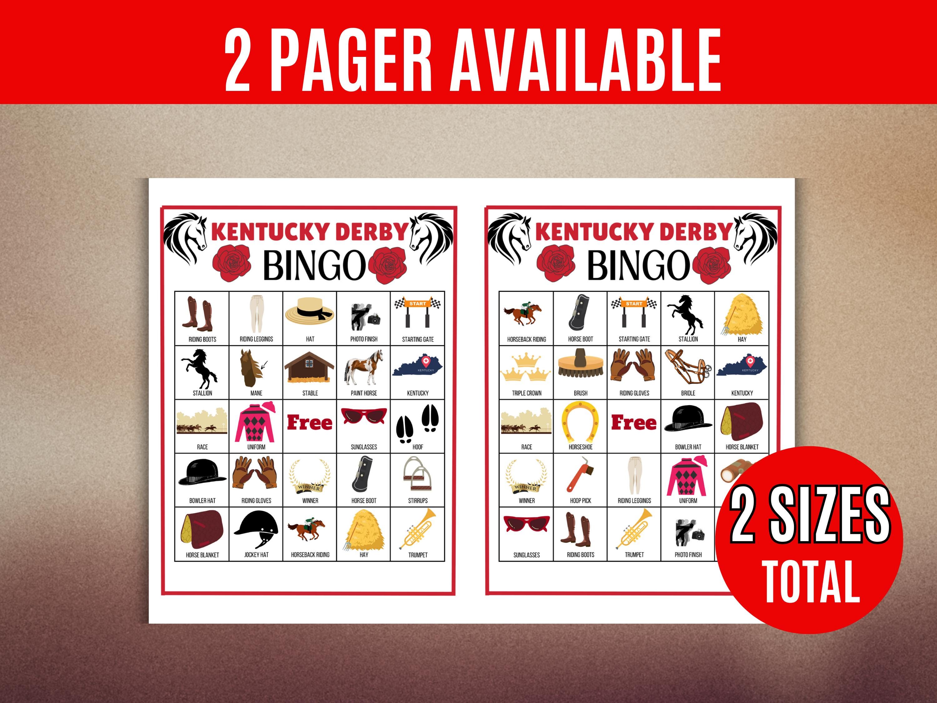 Kentucky Derby Bingo, 50 Printable Kentucky Derby Cards, Kentucky Derby ...