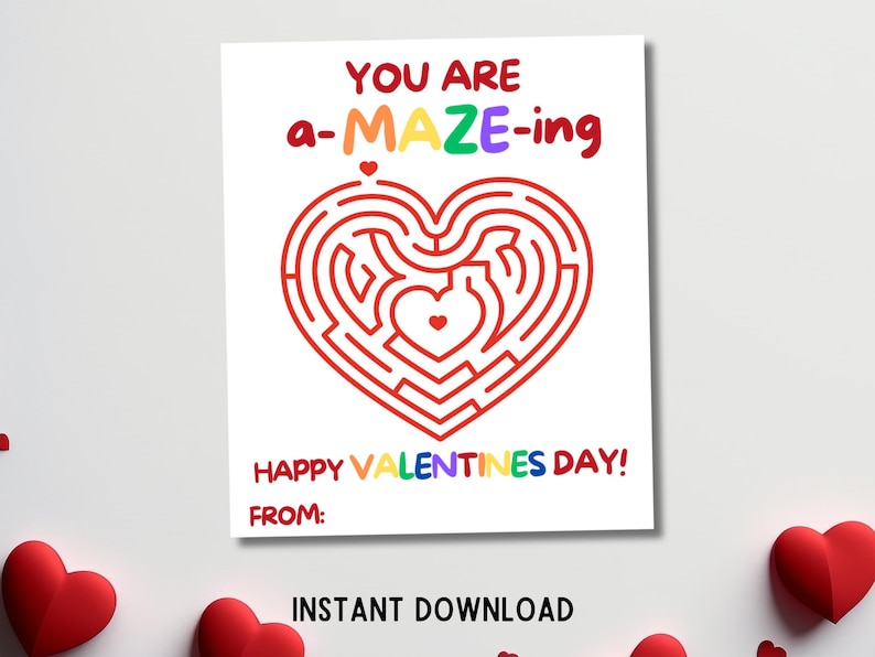 Puzzle Printable Valentines Day Cards, You're Amazing Valentine ...