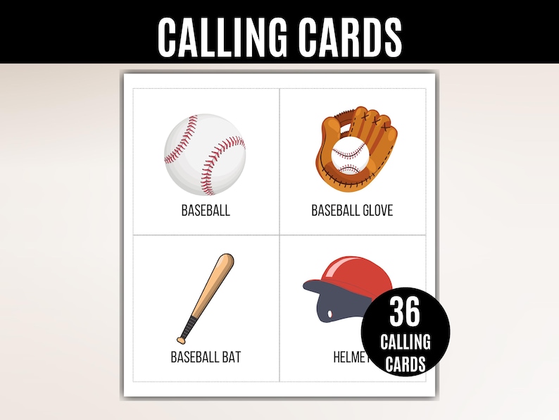 Baseball Bingo Printable: 75 Unique Cards, Sports Party Game (PDF ...