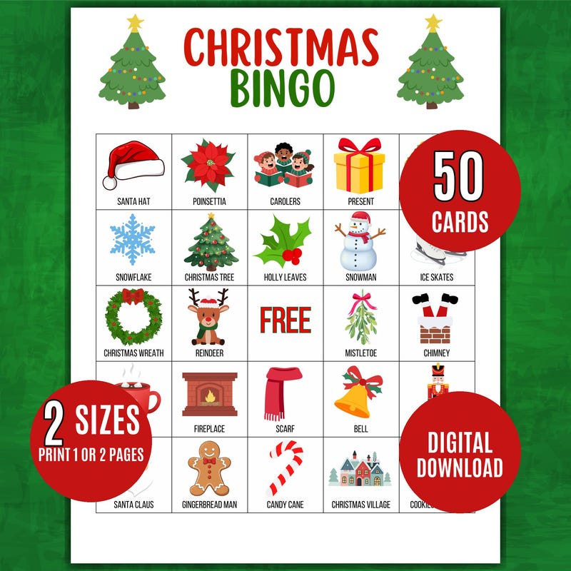 Weihnachten bingo ausdrucken - Etsy.de