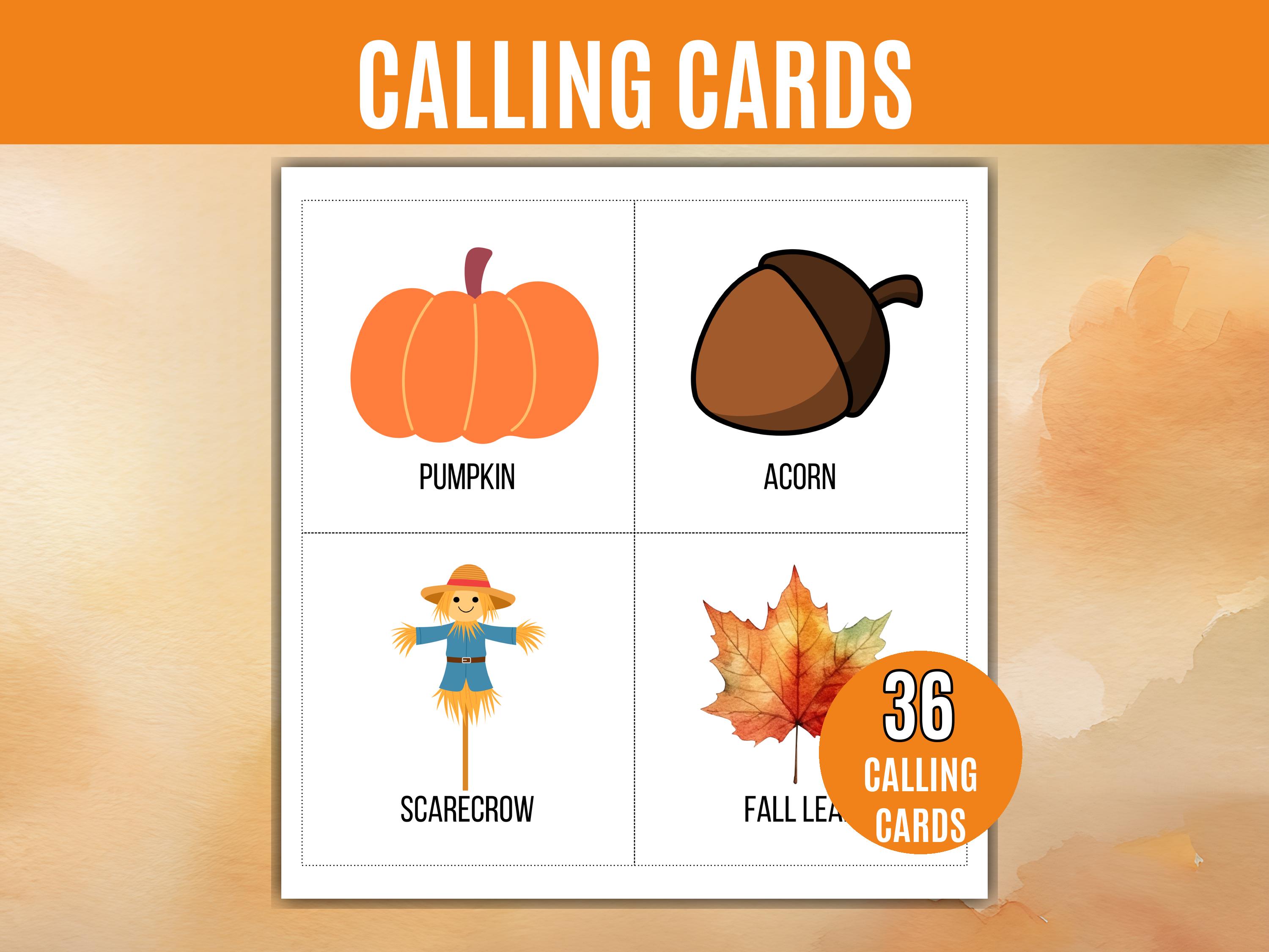 Fall Bingo Game, 50 Printable Autumn Bingo Cards, Fall Festival ...