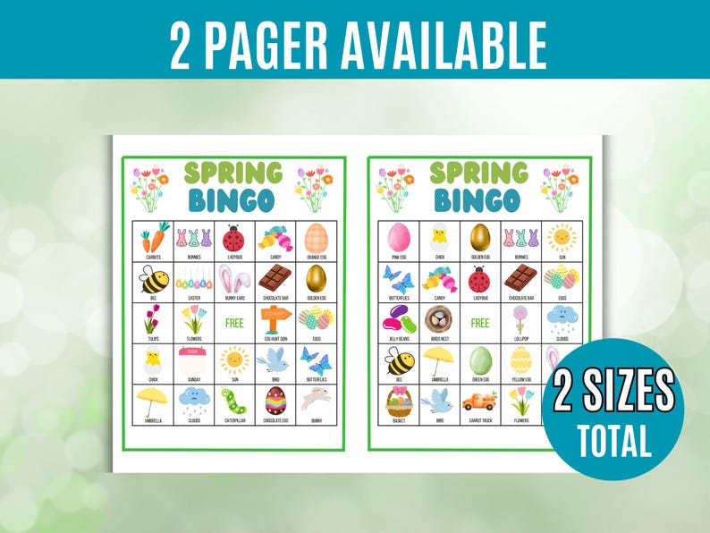 Spring Bingo, 75 Printable Spring Bingo Cards, Spring Party Game ...