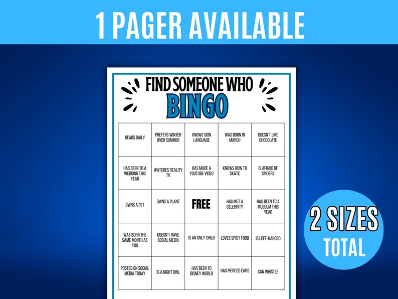 Find Someone Who Bingo Game, Printable Icebreaker Card, Back to School ...