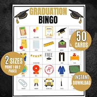 Graduation Bingo • Grad Party Bingo • Graduation Game • Graduation ...